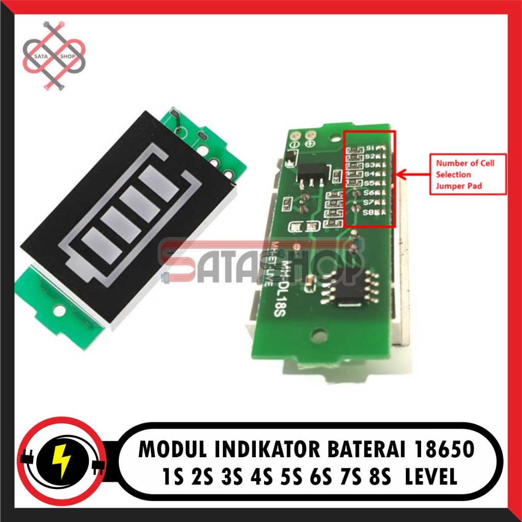 Jual Battery Level Indicator Baterai Lithium 18650 1S 2S 3S 4S 5S 6S 7S 8S | Shopee Indonesia