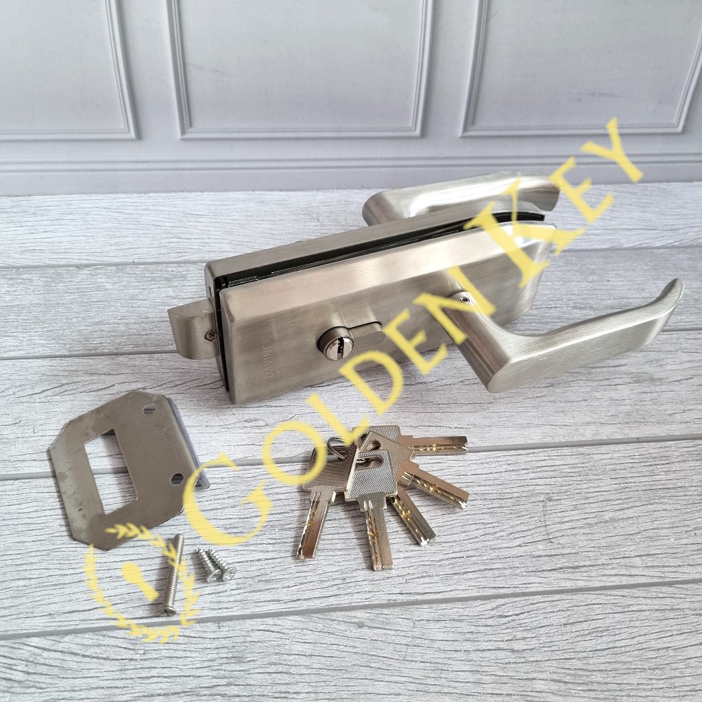 Jual Handle Gagang Handel Kunci Pintu Kaca Ke Tembok Davinci Glass Door Lock Stainless Steel SUS ...