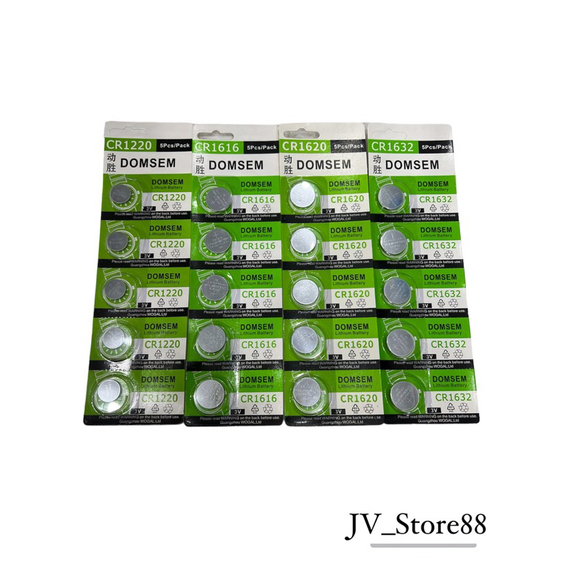 Jual Baterai DOMSEM CR1220/CR1616/CR1620/CR1632/ Lithium Baterai DOMSEM 3V harga per pack isi ...