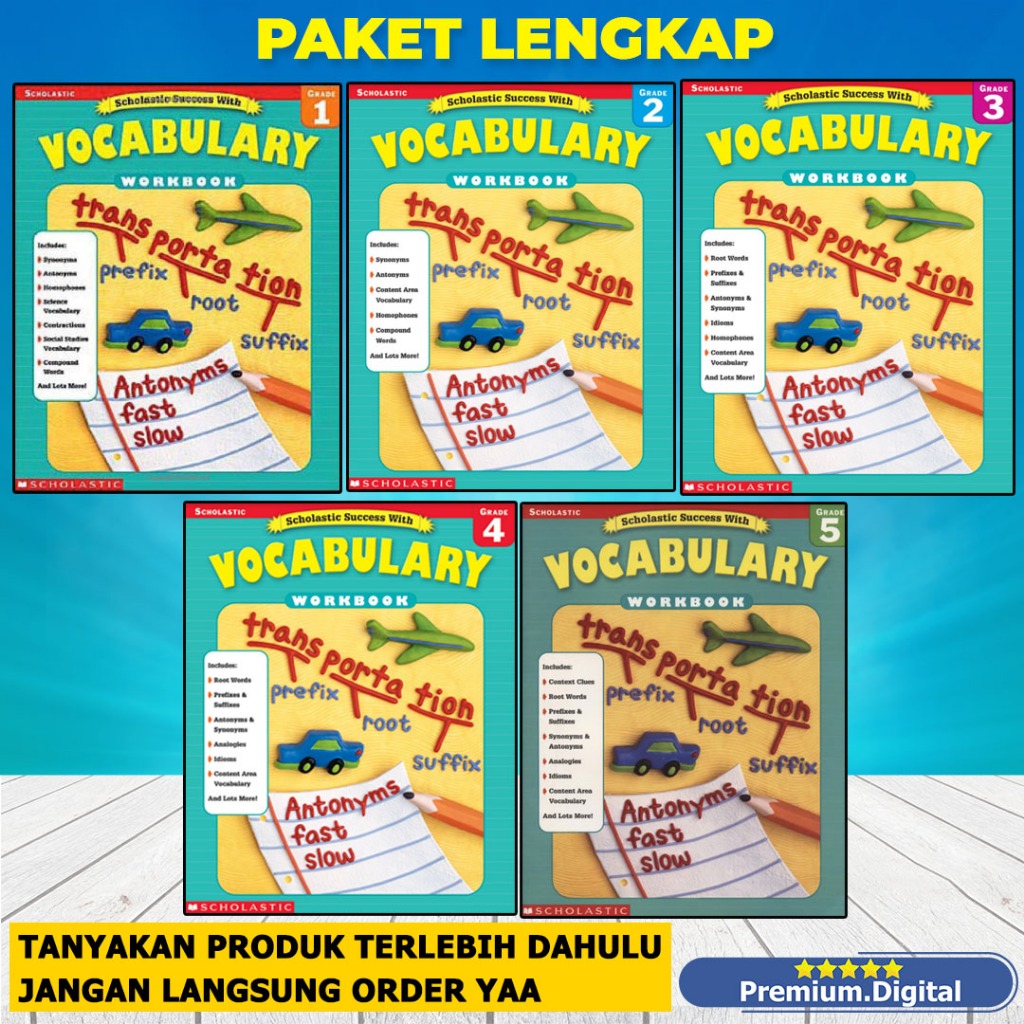 Jual Scholastic Success with Vocabulary Grade 1 2 3 4 5 | Worksheet Buku Kosa Kata Bahasa ...