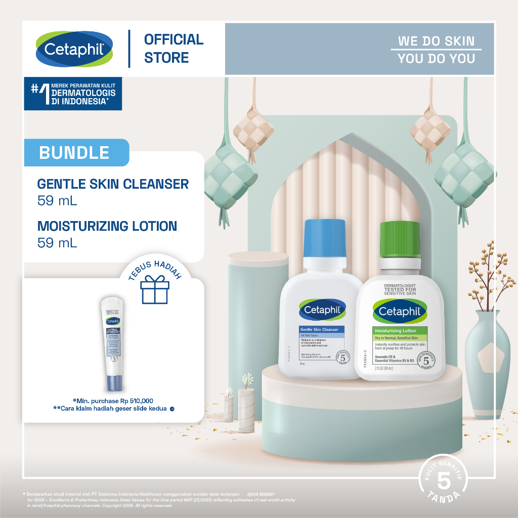 Jual Cetaphil Moisturizing Lotion 59ml + Gentle Skin Cleanser 59ml ...