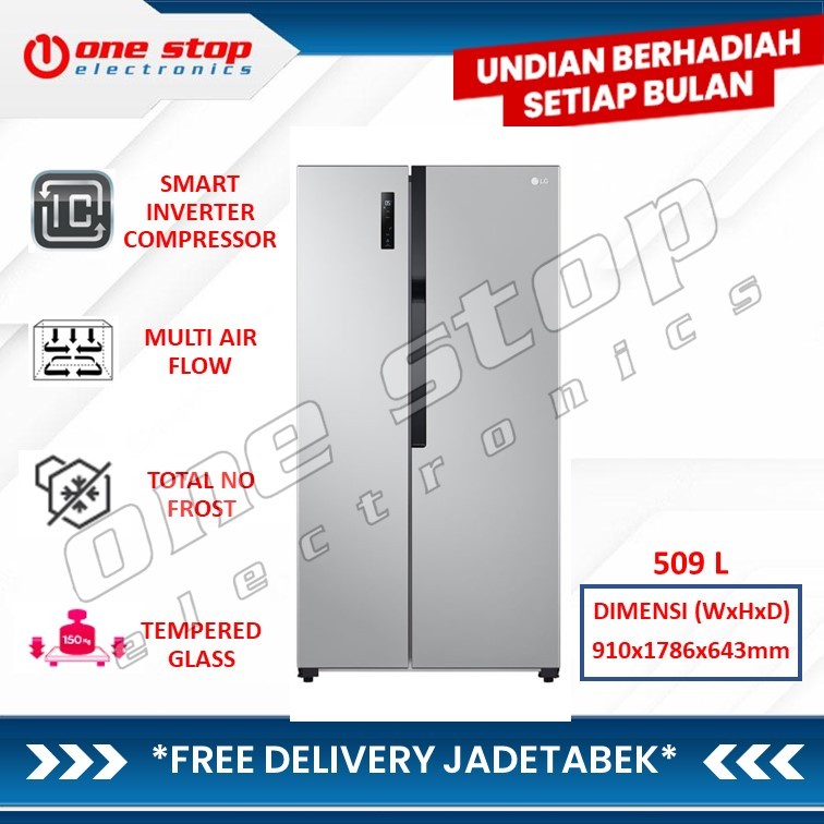 Jual LG GCFB507PQAM / GCF-B507PQAM Kulkas Side by Side Inverter 509L | Shopee Indonesia