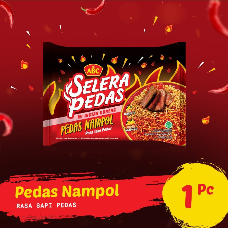 Jual Mie ABC Selera Pedas Nampol Sapi 80 g | Shopee Indonesia