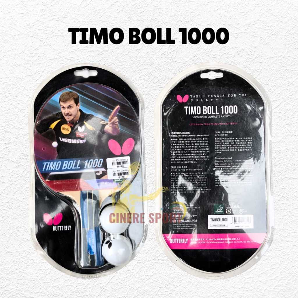 Jual Bat Pingpong Tenis Meja Butterfly TIMO BOLL 1000 3000 + BOLA ...