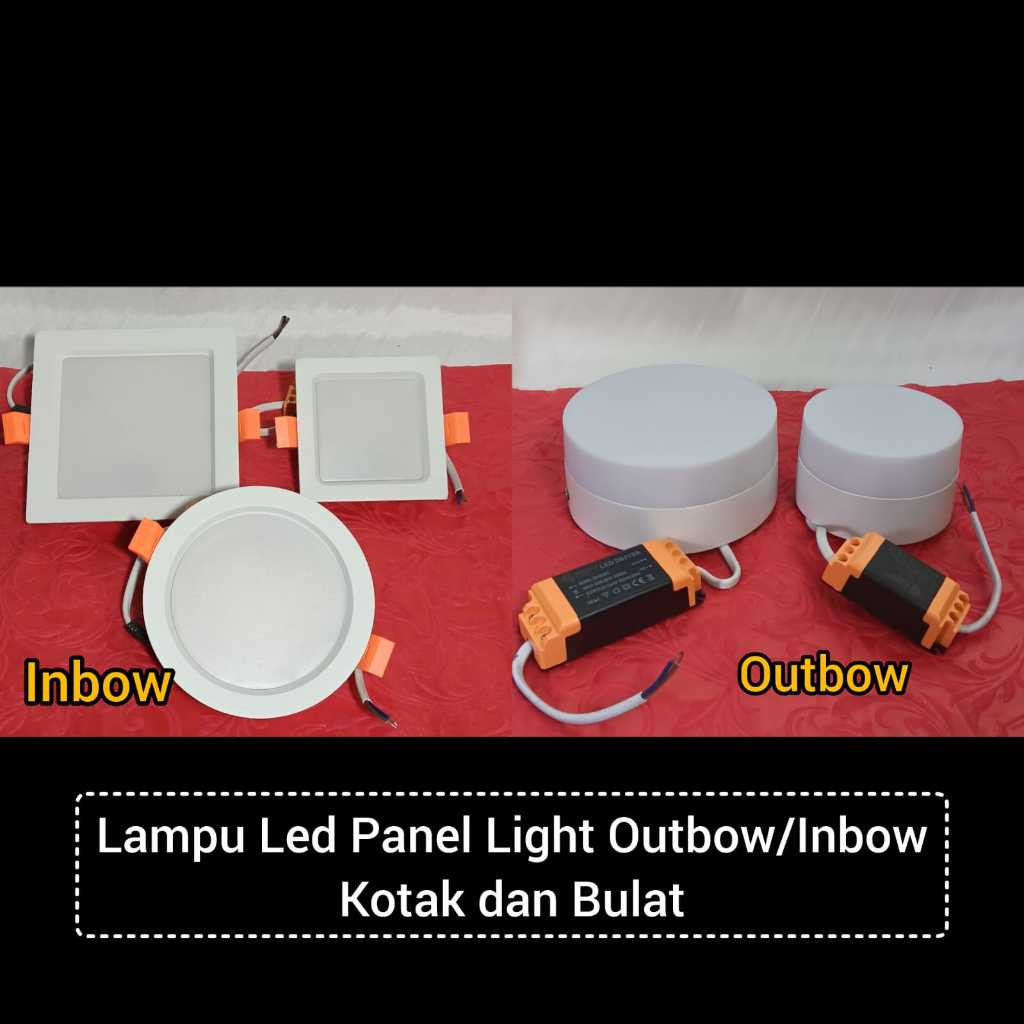 Jual Lampu Led Panel Light Outbow/Inbow Bulat dan Kotak Body Putih ...