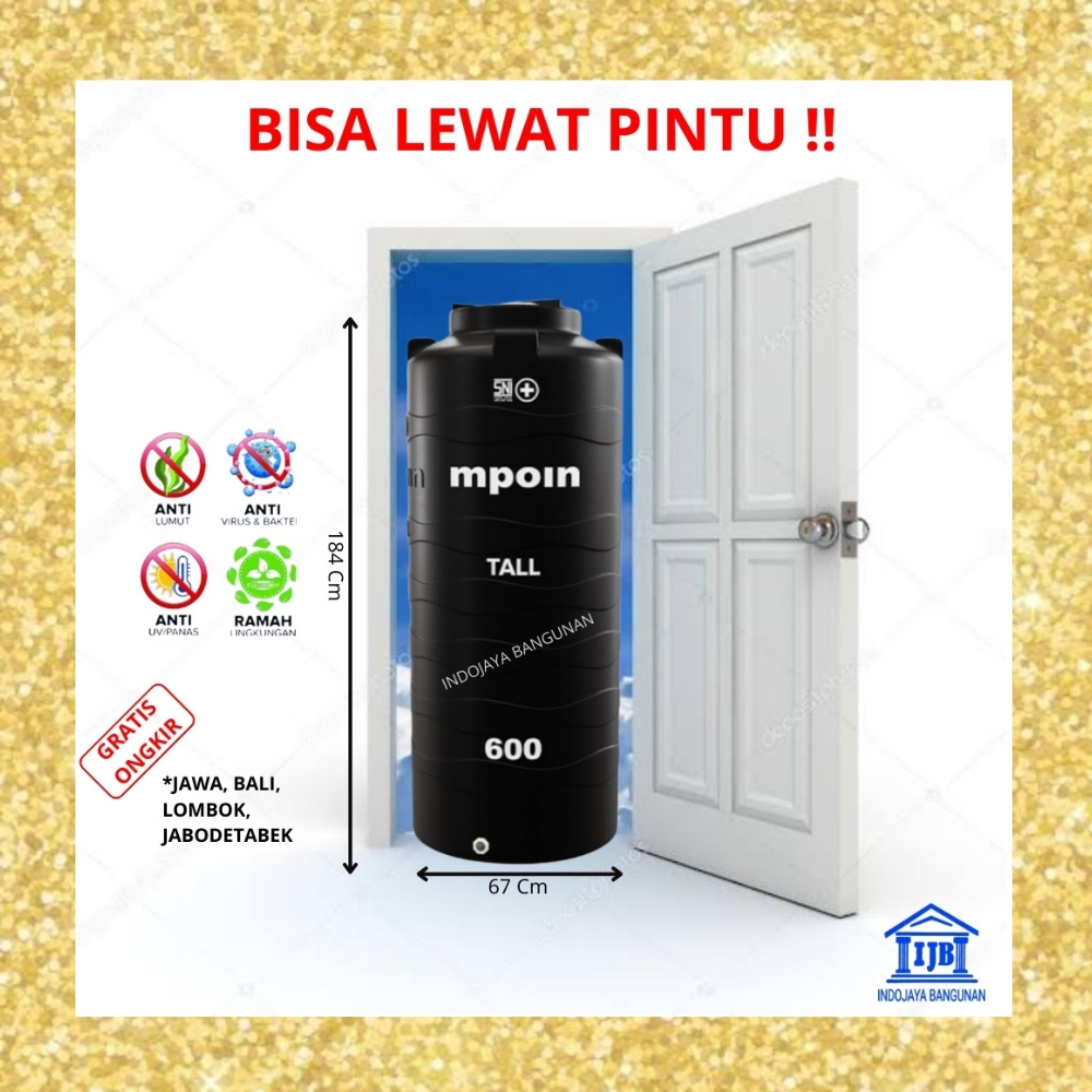 Jual Toren Tandon Air Tangki Air MPOIN 550 600 800 Liter FOOD GRADE ...