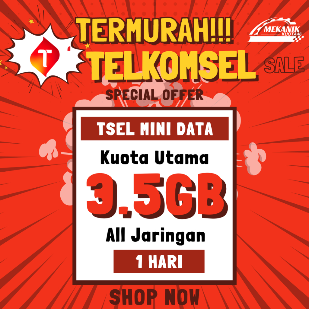 Jual TERMURAH KUOTA ISI ULANG DATA BULANAN TELKOMSEL 1GB HINGGA 9GB +BONUS 30 HARI | Shopee ...