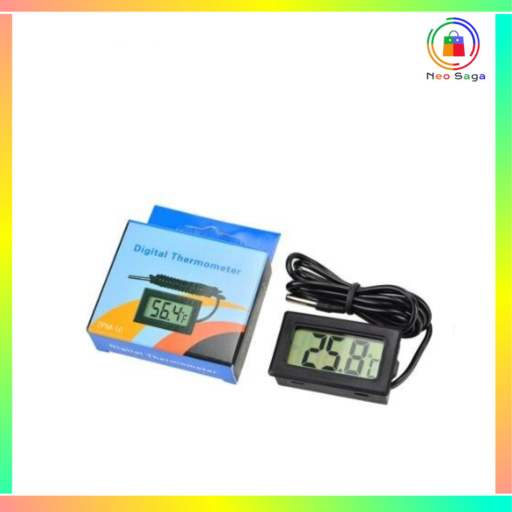 Jual Mini Lcd Digital Thermometer Dengan Kabel Sensor Probe | Shopee ...