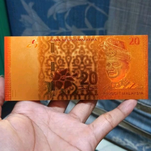 Jual souvenir gold foil 20 ringgit Malaysia replika | Shopee Indonesia
