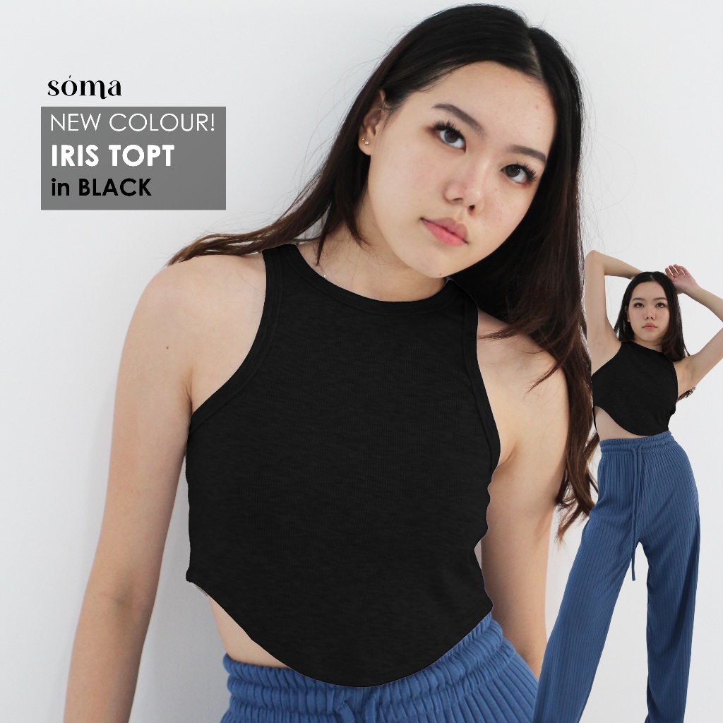 Jual IRIS TOP | Ribbed Knit Racer Tank Tanktop Crop Summer Stretch Rib ...
