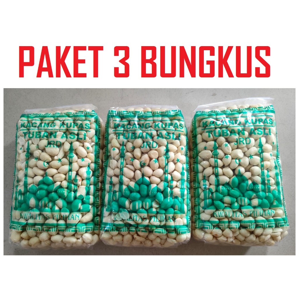 Jual PAKET 3 BUNGKUS KACANG TUBAN ASLI 350 GR KACANG KUPAS TUBAN ...