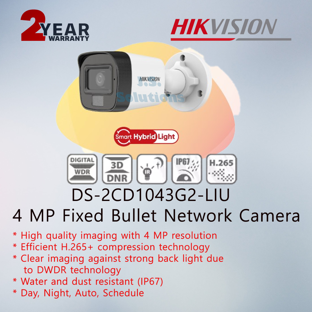 Jual Hikvision IP Camera 4MP Smart Hybrid Light Outdoor DS-2CD1043G2-LIU | Shopee Indonesia