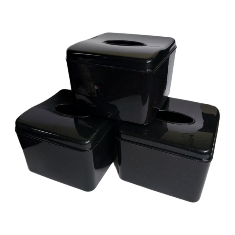 Jual Tempat Tissue Kotak Persegi / Tempat Tissu Pop Up Plastik Hitam ...