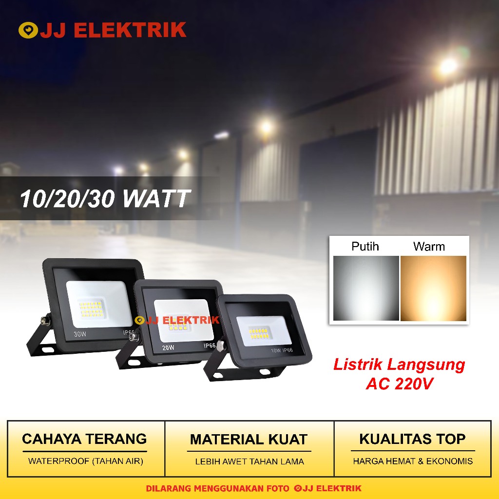 Jual Lampu Sorot LED Waterproof Terang 10W/20W/30W/50W - Tembak Outdoor Tahan Air Untuk Halaman ...