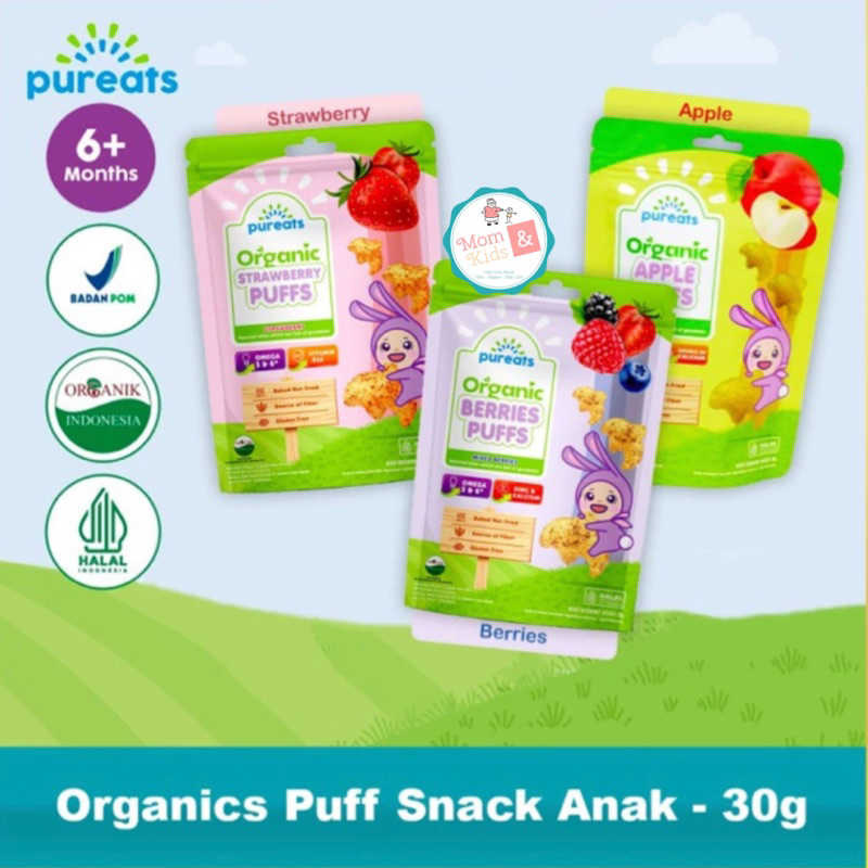 Jual PUREATS ORGANIC OMEGA PUFF 30GR | CEMILAN SNACK BUAH BAYI ANAK ...
