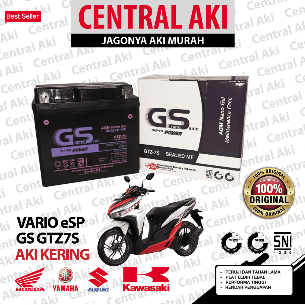 Jual Aki Motor Honda VARIO 125/150 GTZ7S Accu Kering MF | Shopee Indonesia