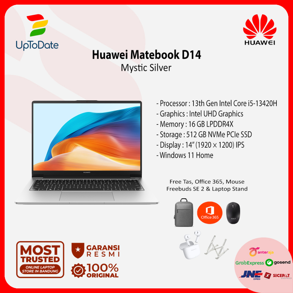 Jual Huawei MateBook D14 Intel Core i5-13420H 16GB 512GB 14" IPS WIN11 ...