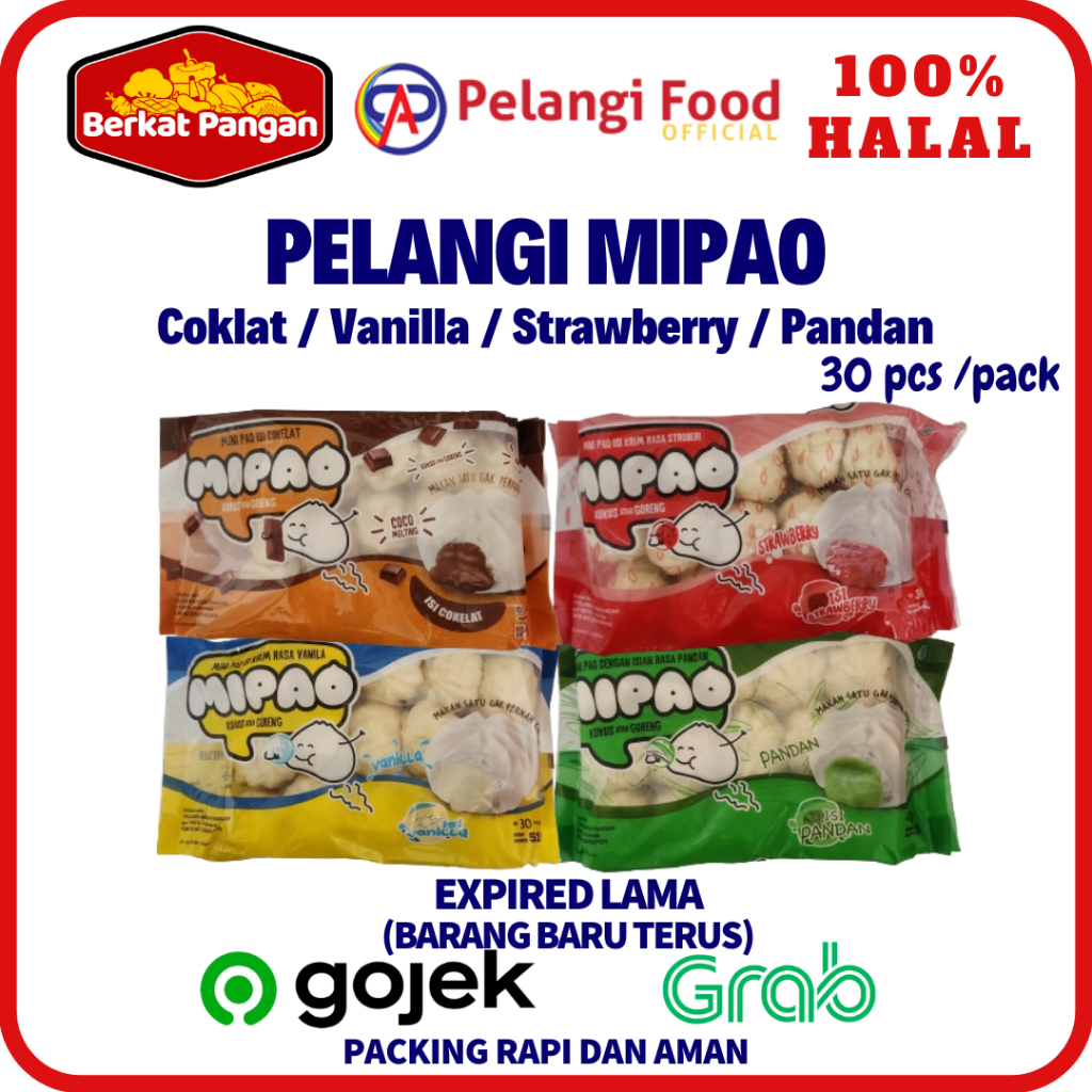 Jual PELANGI Mipao Coklat Strawbery Vanilla Pandan isi 30pcs minipao ...