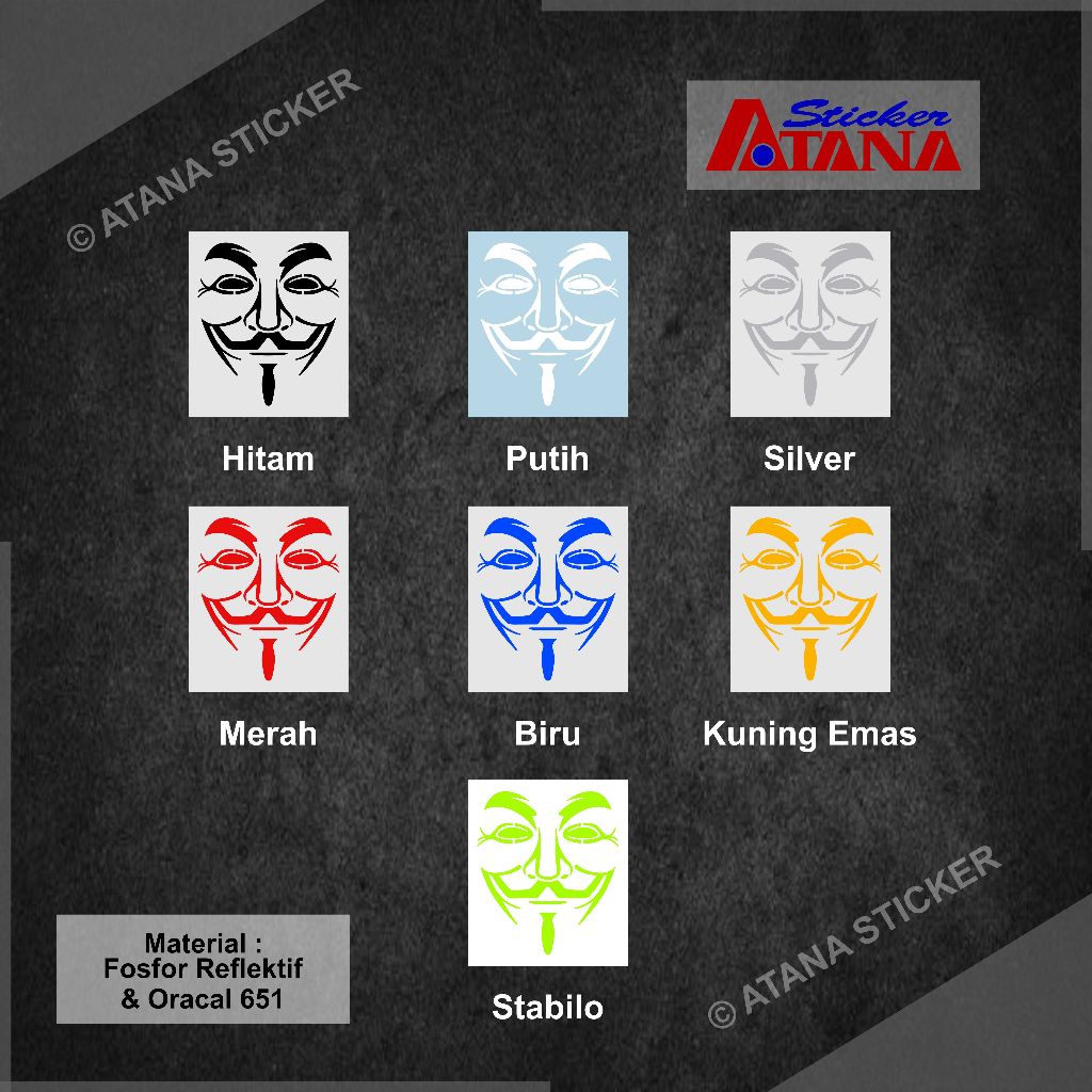 Jual Stiker Cutting Anonymous Hacker Mask Sticker Cyber Hacking Guy ...