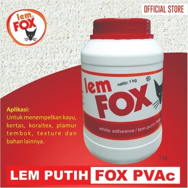 Jual Lem Fox PVAC Botol 1 Kg Lem kayu (HARGA GROSIR) 1 Dus = 24 pcs ...