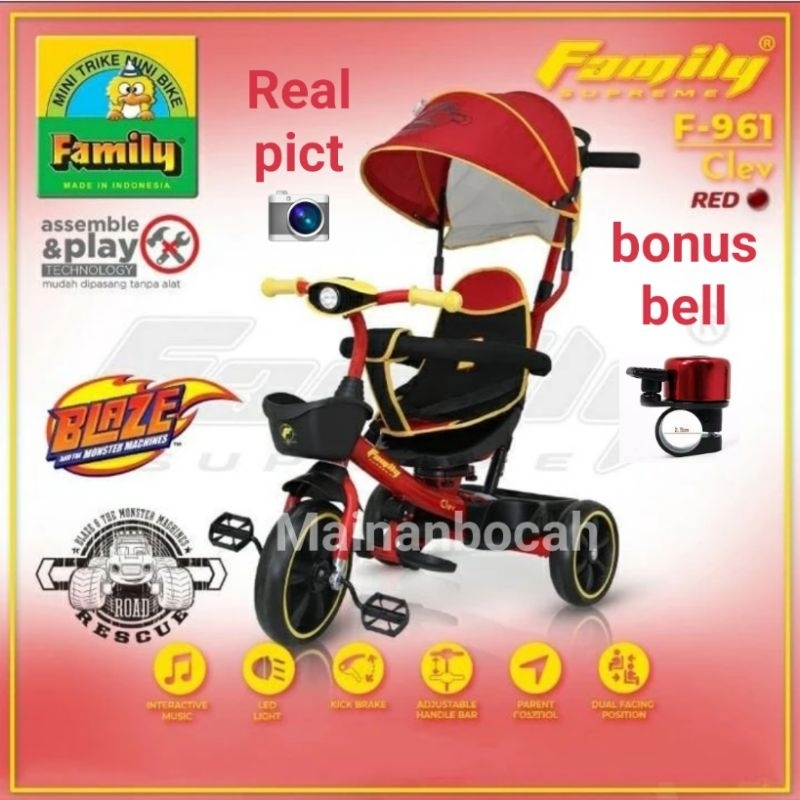 Jual TERMURAH Sepeda Roda Tiga Family CREV Sepeda Stroller Roda Tiga ...