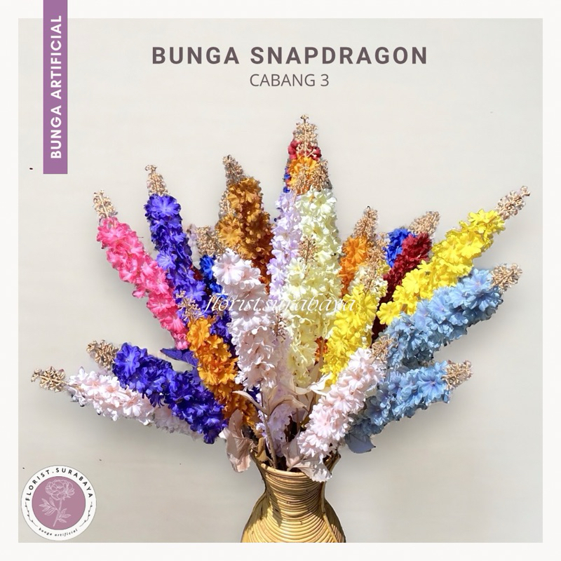 Jual (1 LUSIN) BUNGA SNAPDRAGON CABANG 3 (NK-82) | Shopee Indonesia