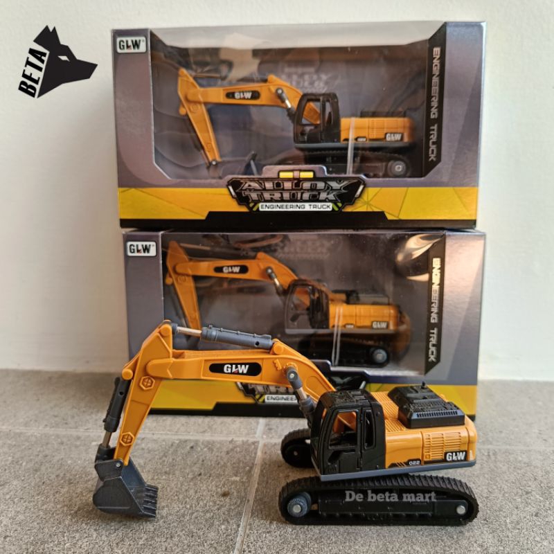 Jual DIECAST EXCAVATOR GLW MODEL PREMIUM BAN KARET MINIATUR TRUK KERUK ...