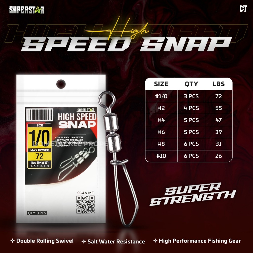 Jual Snap Superstar High Speed Stainless Steel Swivel Peniti Pancing ...