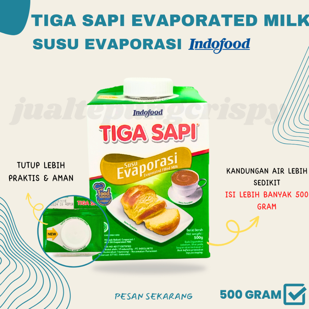 Jual TIGA SAPI Susu Evaporasi 500 Gram / Evaporated Filled MIlk By ...