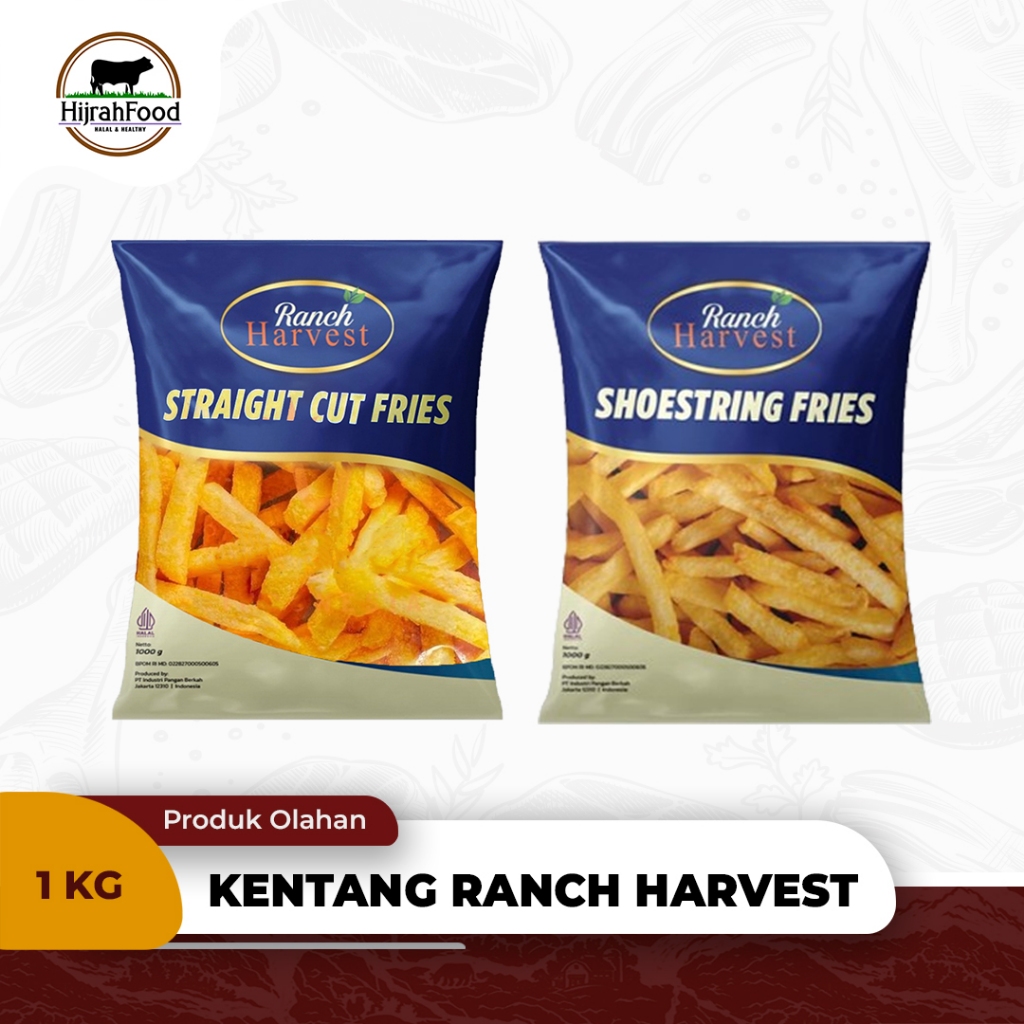 Jual Ranch Harvest Shoestring French Fries Kentang Goreng Frozen Straight Cut 1kg | Shopee Indonesia