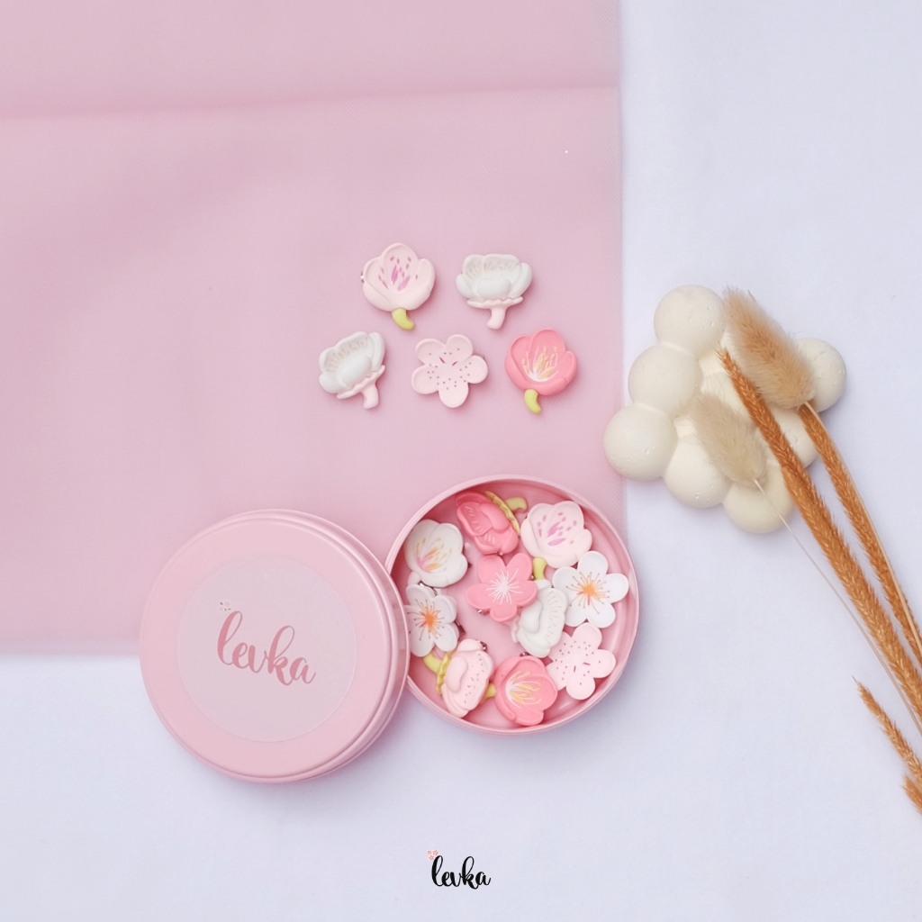 Jual PAKET MINI BROS CLAY BUNGA SAKURA AESTHETIC LUCU TOPLES ISI 10PCS ...