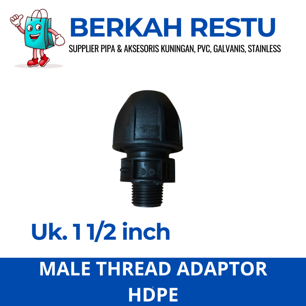 Jual Fitting Coupler Pipa HDPE Male Thread Adaptor 1 1/2 Inch (50mm ...