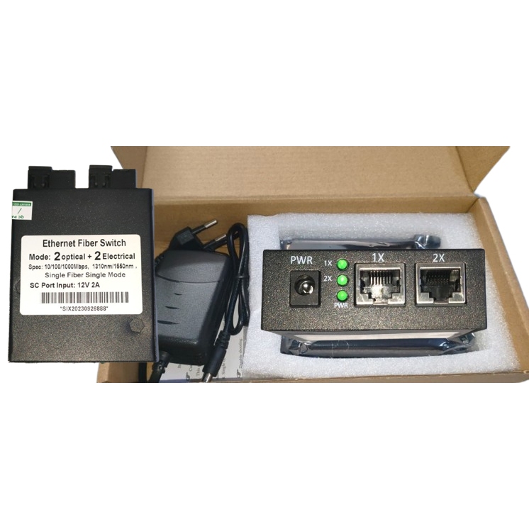 Jual Ethernet Switch Converter 2 Port FO 2 Port LAN Gigabit Fiber Optic ...