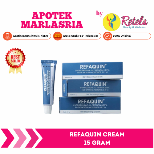 Jual Refaquin Cream 15 Gr/ Hydroquinone/Tretinoin/Fluocinolone ...