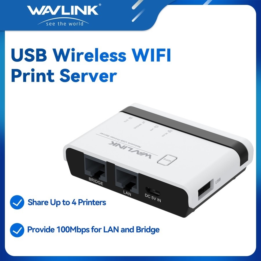 Jual Wireless Print Server Wavlink Ethernet to USB Printer Sharing | Shopee Indonesia