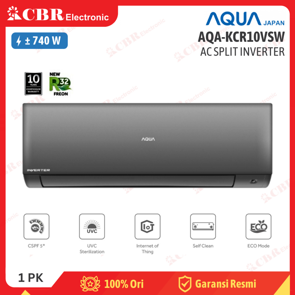 Jual AC Split AQUA Inverter 1PK AQA-KCR10VSW (R32) | Shopee Indonesia