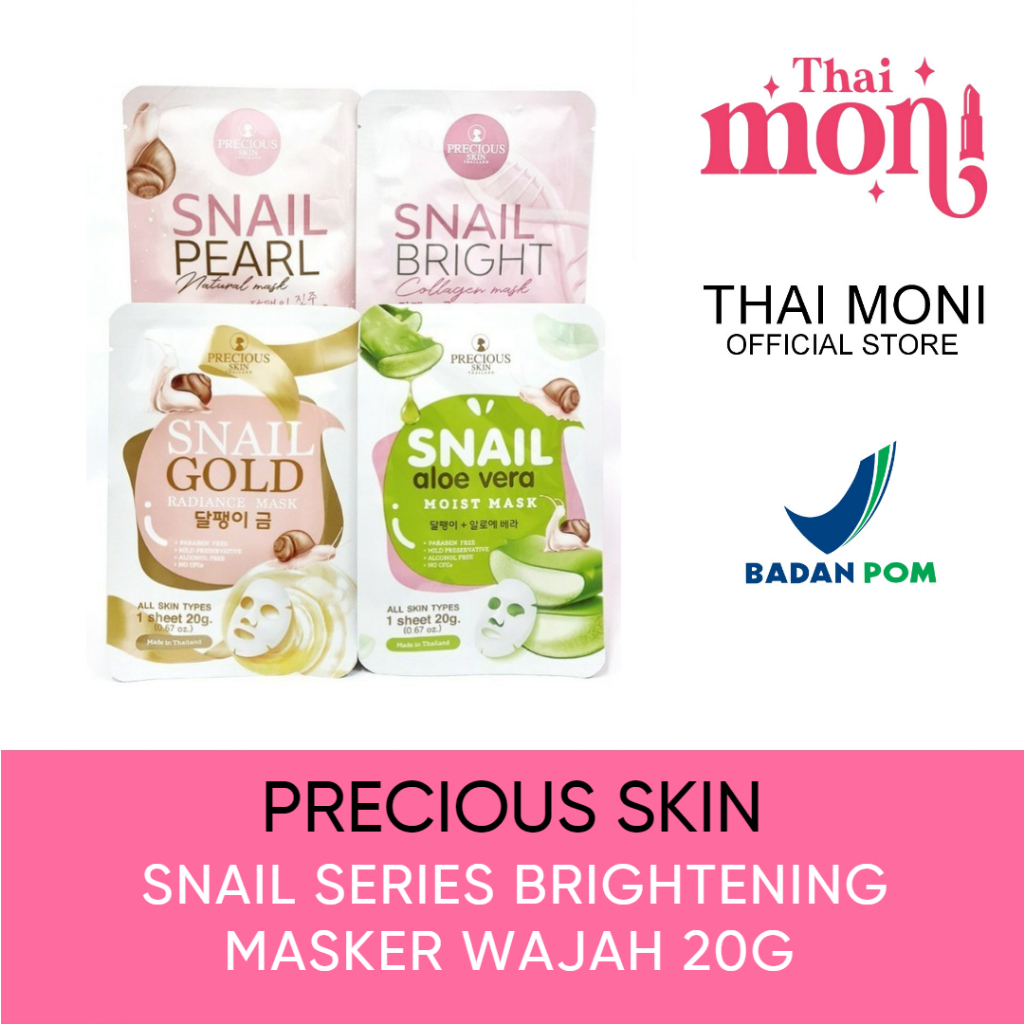 Jual Precious Skin Thailand Snail Series Brightening Whitening Sheet ...