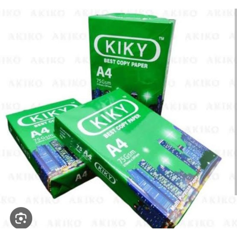 Jual Kertas Hvs Kiky Paper 1 Rim A4 75 Gsm Uk.(210x297mm) | Shopee ...