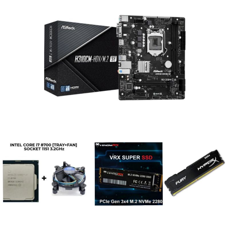 Jual Paket Processor Intel Core i7 8700 Gen 8 Socket LGA 1151 DDR4 NVME ...