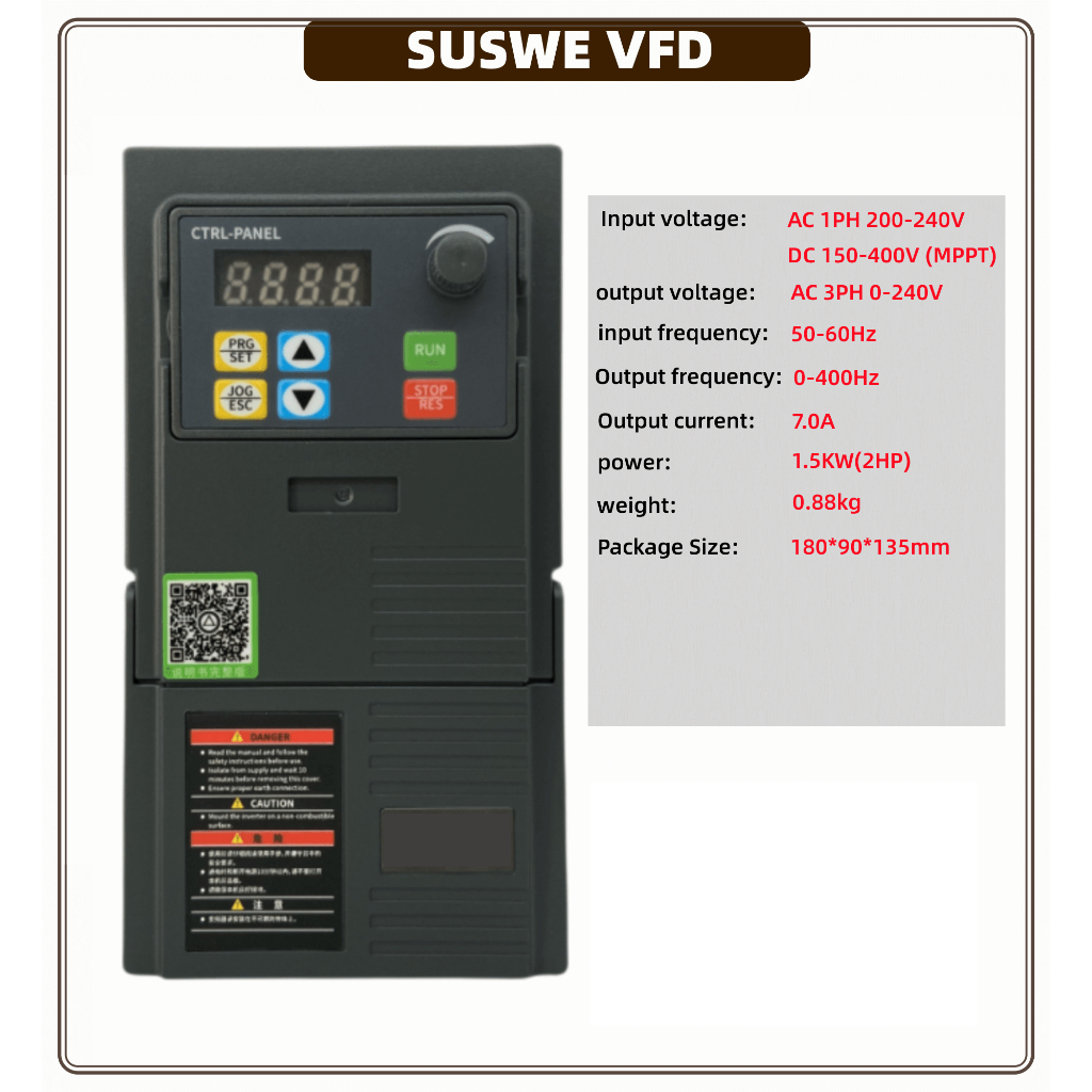 Jual 1.5kW AC220V 3 phase Output Motor Driver VFD Variable Frequency Drive | Shopee Indonesia