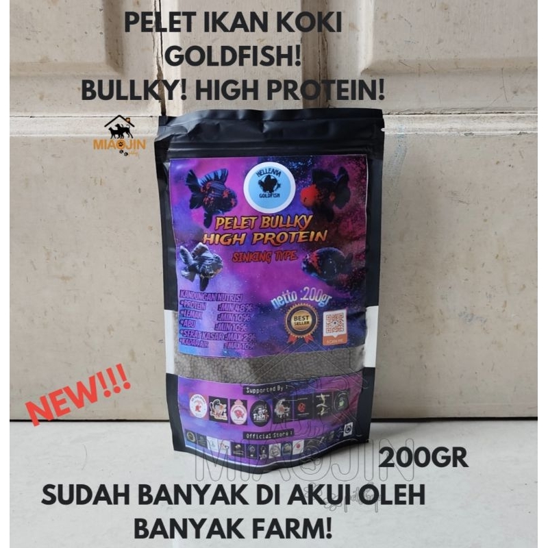 Jual Pelet GOLDFISH BULLKY 200gr High Protein Ikan Mas Koki Koi Bulky ...
