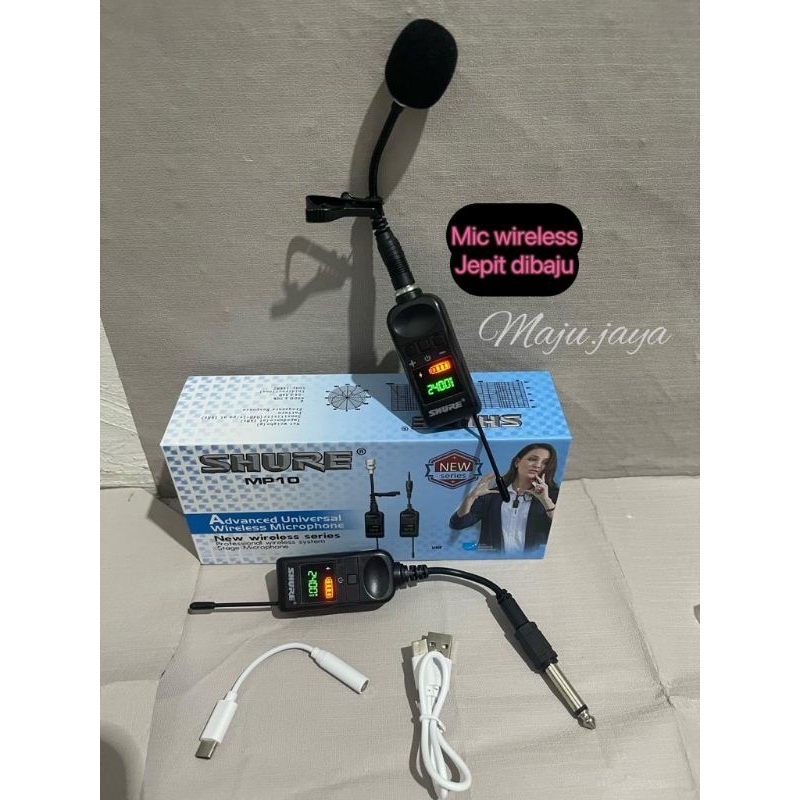 Jual mic kancing wireless/ mic imam wireless mp10 microphone jepit baju ...