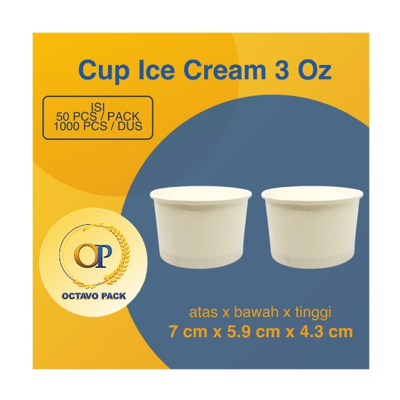 Jual Paper Ice Cream Cup 3 Oz Cold Polos Dpe / Gelas Kertas Es Krim 3 ...