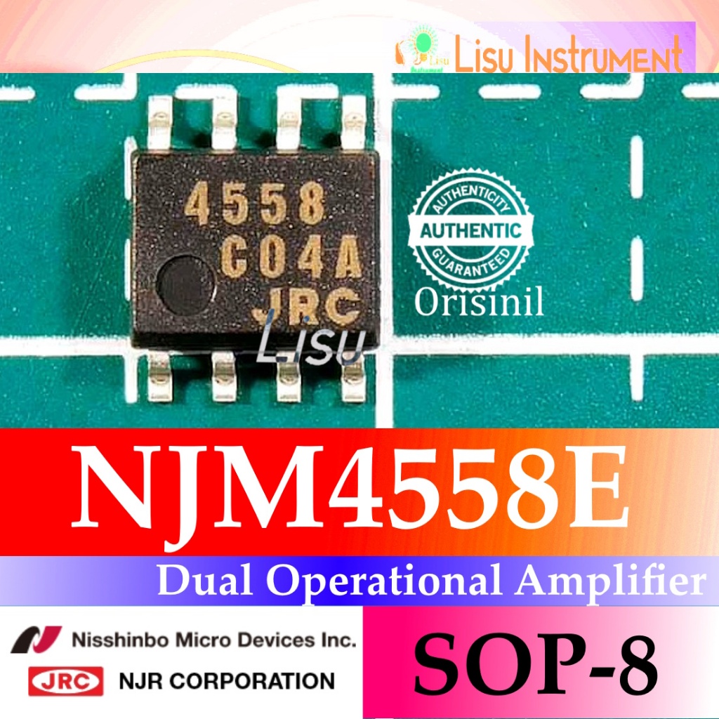 Jual NJM4558E Dual Operational Amplifier 4558 SOP-8 JRC JRC4558 Original | Shopee Indonesia