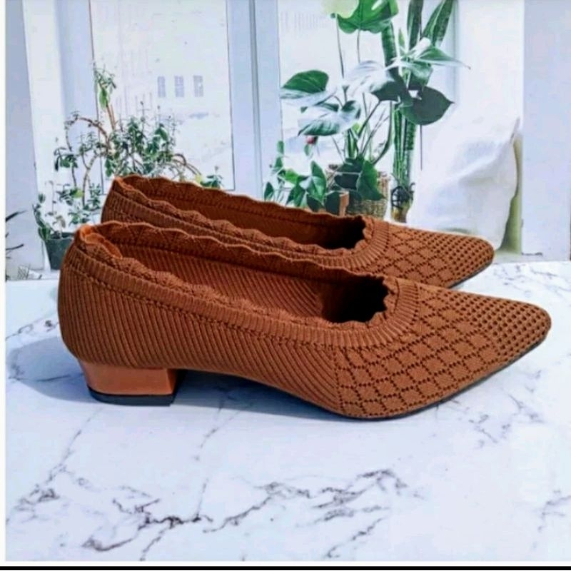 Jual Sepatu Rajut hak 2 cm sepatu casual AB 08 | Shopee Indonesia