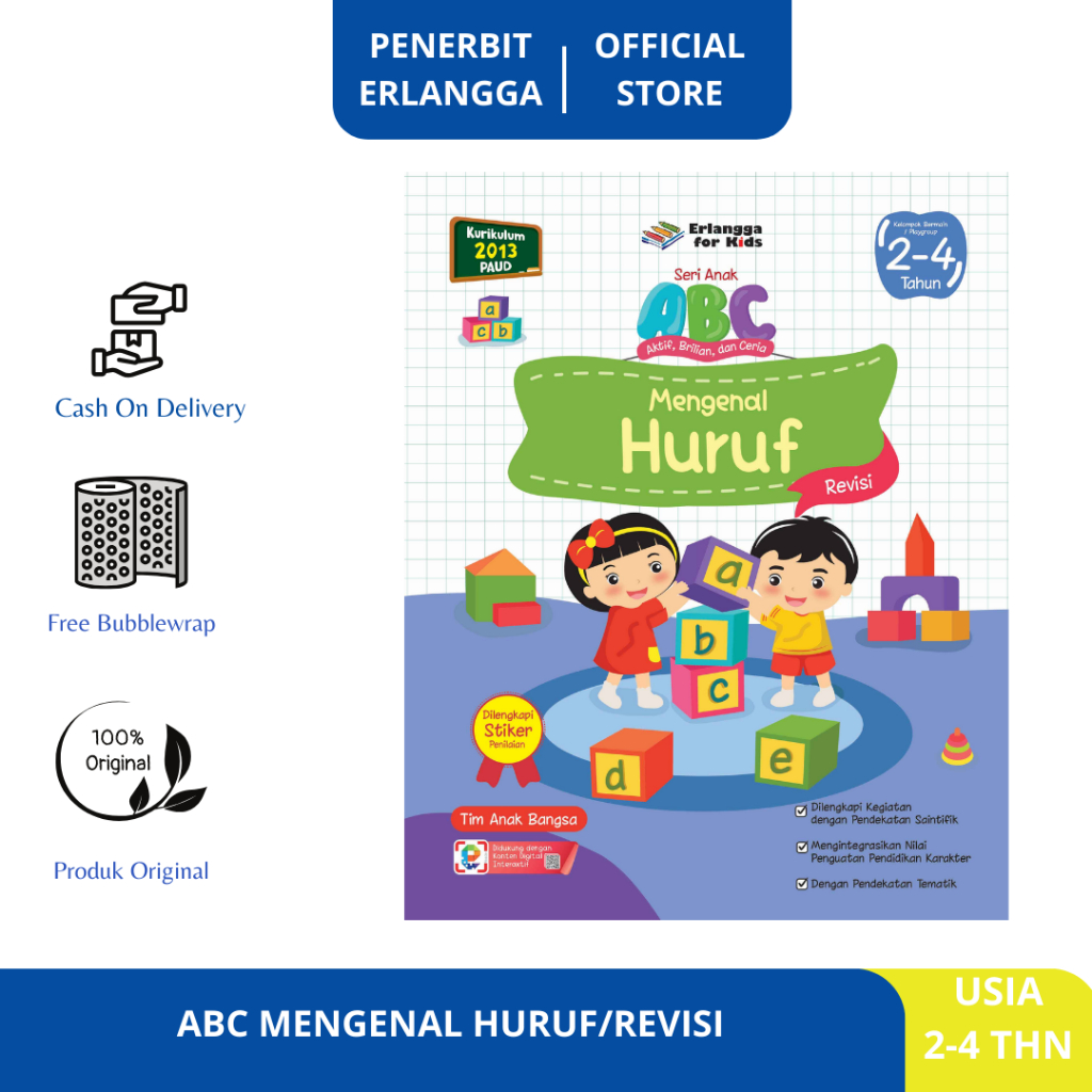 Jual BUKU TEKS TK: ABC MENGENAL HURUF/REVISI ERLANGGA -ERLANGGA ...