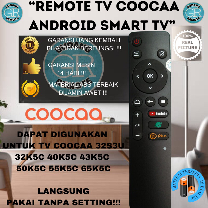 Jual Remote Tv Coocaa Digital Smart tv 32S3U 32K5C 40K5C 43K5C / Remot ...