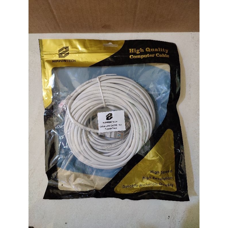 Jual Kabel LAN UTP 15M RJ45 Cat 5 15meter Terpasang Cable Konektor Cat5 ...