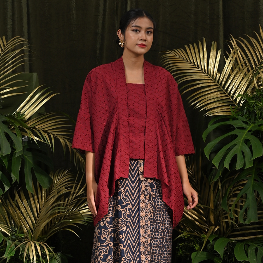 Jual NONA RARA - Kusuma Basic Rayya Red T2796, Baju kerja blouse batik ...