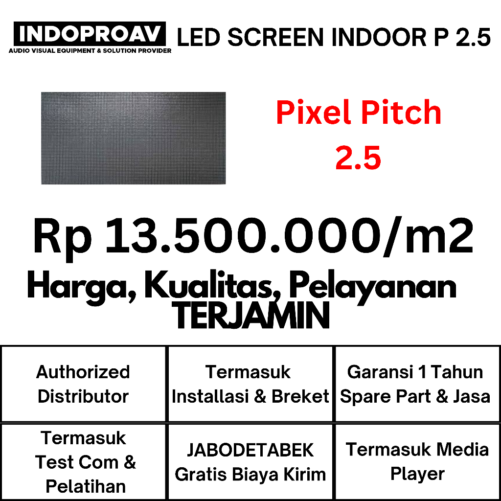 Jual VIDEOTRON INDOOR P2.5 PER METER PERSEGI (TERPASANG NYALA) | Shopee ...